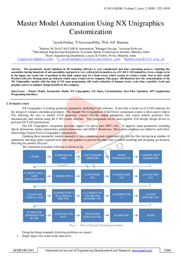 (PDF) Master Model Automation Using NX Unigraphics Customization 1