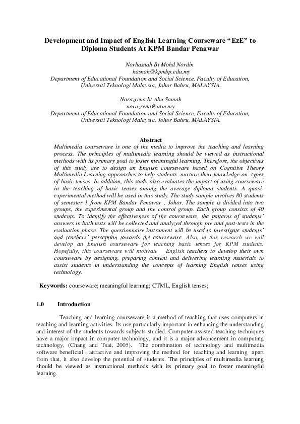 (PDF) Development and impact of english learning courseware eze to ...