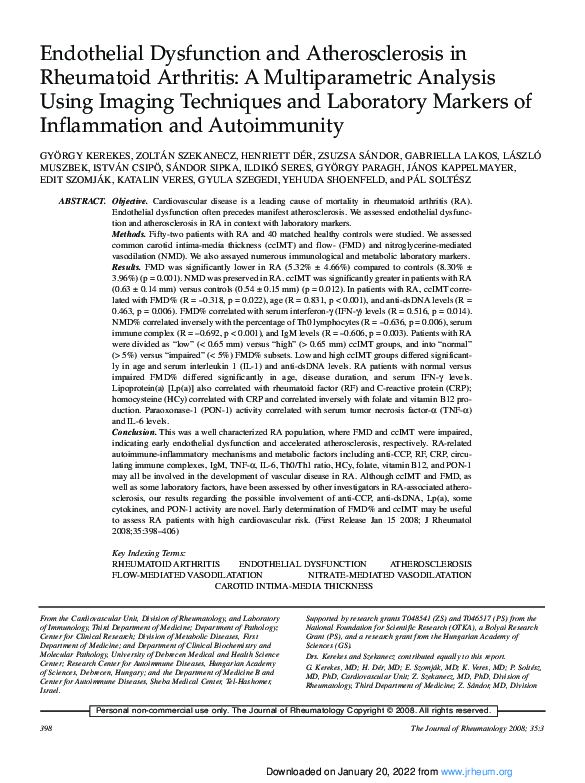 (PDF) The Journal of Rheumatology Volume 35, no. 3