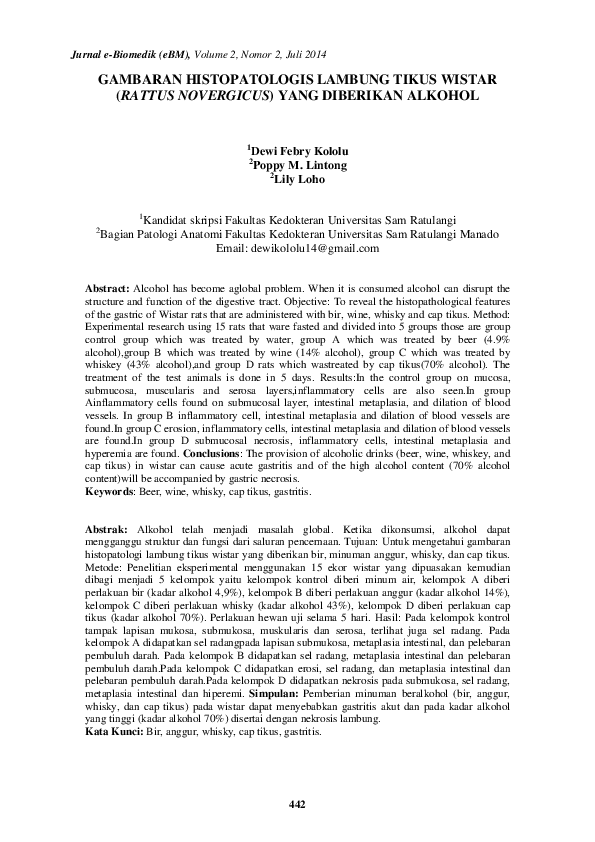 (PDF) Gambaran Histopatologis Lambung Tikus Wistar (Rattus Novergicus ...