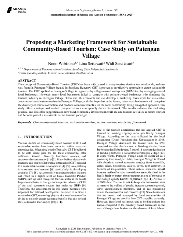 (PDF) Proposing a Marketing Framework for Sustainable Community-Based ...
