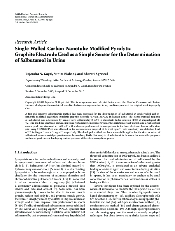 (PDF) Single-Walled-Carbon-Nanotube-Modified Pyrolytic Graphite ...