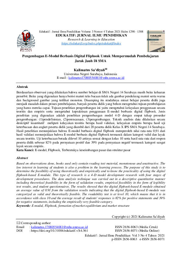 (PDF) Pengembagan E-Modul Berbasis Digital Flipbook Untuk Mempermudah ...