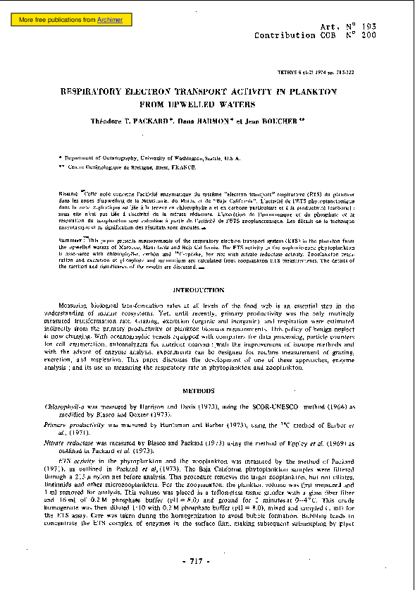 (PDF) Respiratory electron transport activity in plankton from upwelled ...