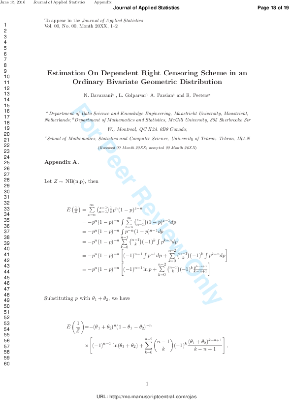 (PDF) Estimation on dependent right censoring scheme in an ordinary ...