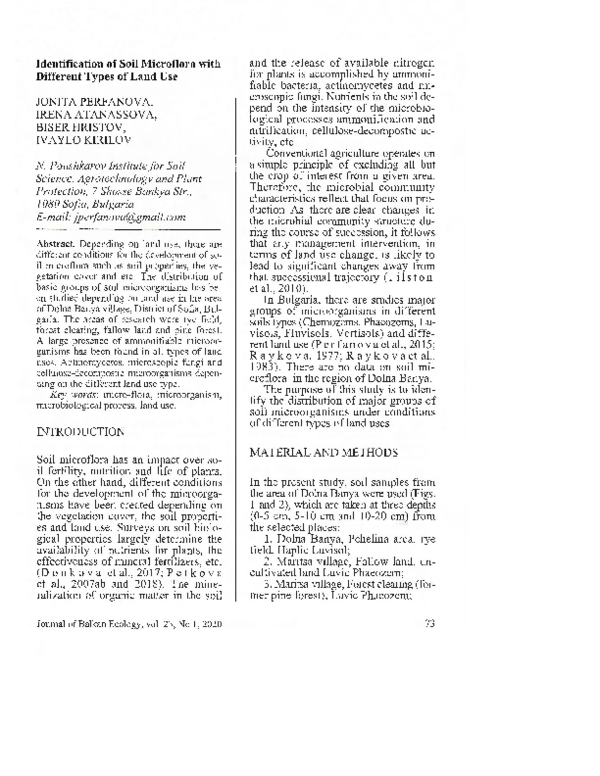 (PDF) Identification of Soil Microflora with Different Types of Land Use