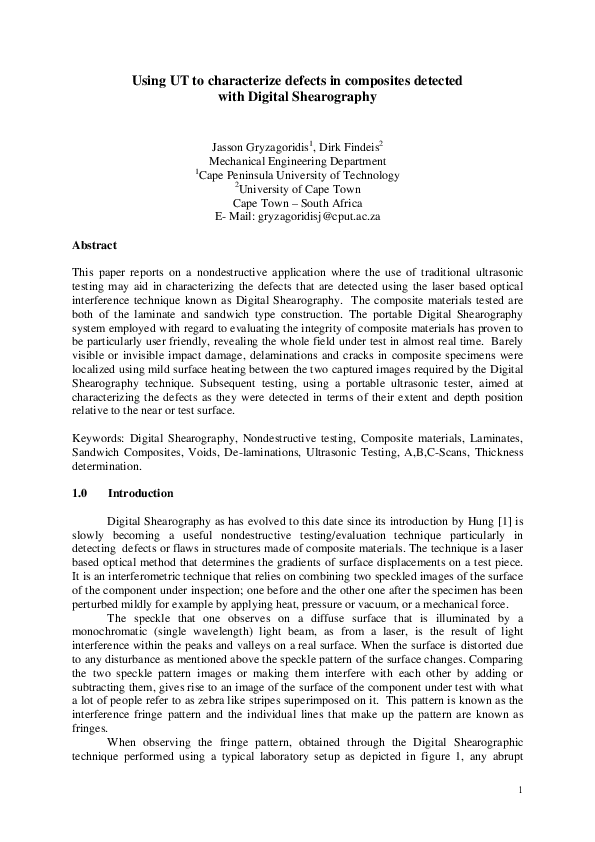 (PDF) Using UT to characterize defects in composites detected with ...