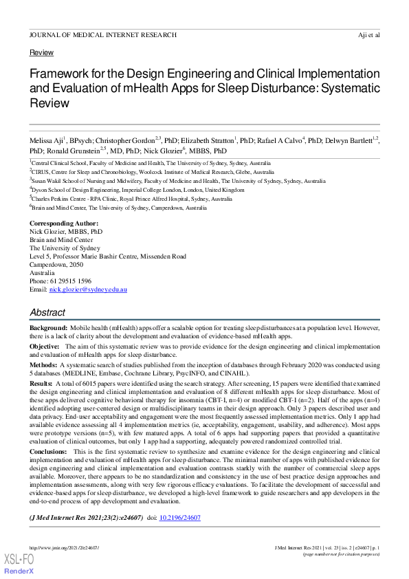 (PDF) Framework for the Design Engineering and Clinical Implementation and Evaluation of mHealth ...