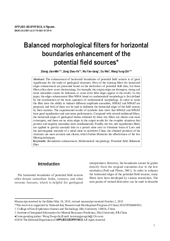 (PDF) Morphological Filters for Boundary Enhancement