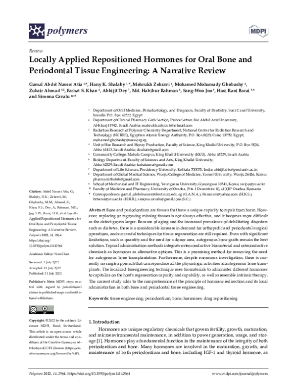 (PDF) Locally Applied Repositioned Hormones for Oral Bone and ...