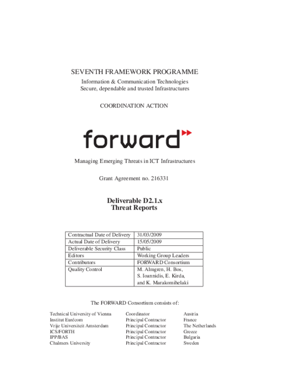 (PDF) FORWARD Threat Report