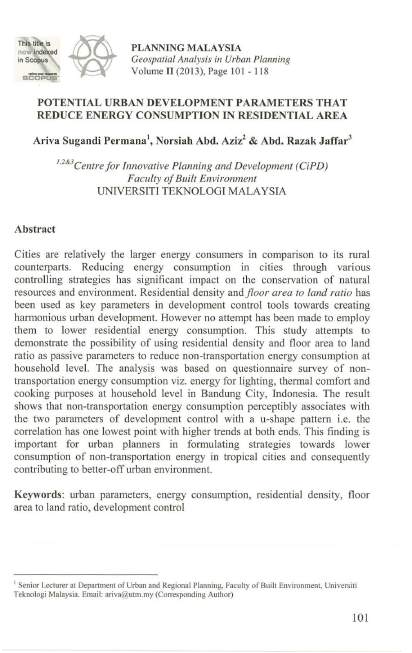 (PDF) Potential Urban Development Parameters That Reduce Energy ...