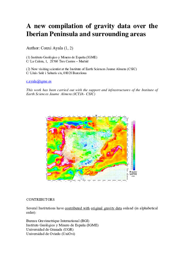 (PDF) A new compilation of gravity data over the Iberian Peninsula and ...