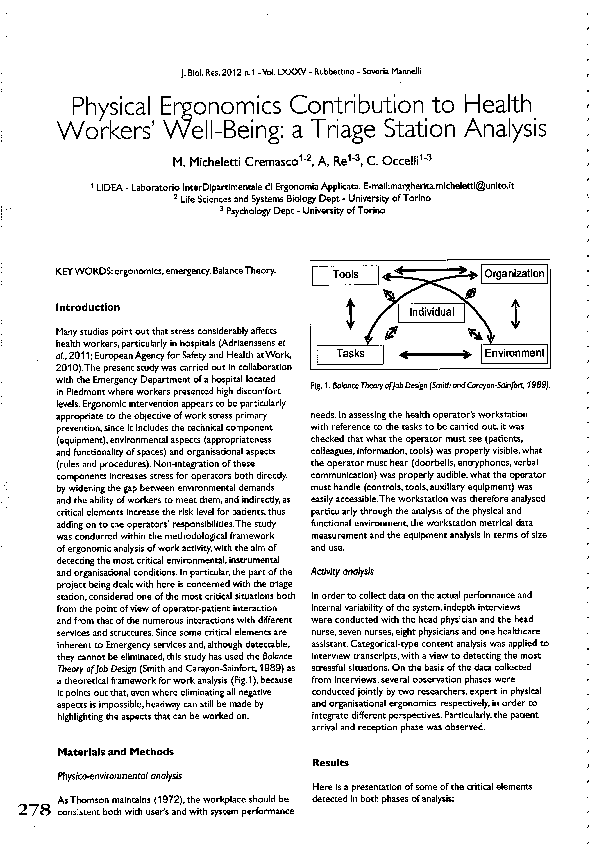 (PDF) Physical ergonomics contribution to health workers' well-being: a ...
