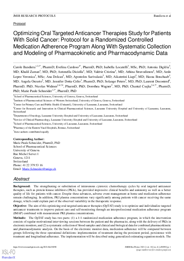 (PDF) Optimizing Oral Targeted Anticancer Therapies Study for Patients ...