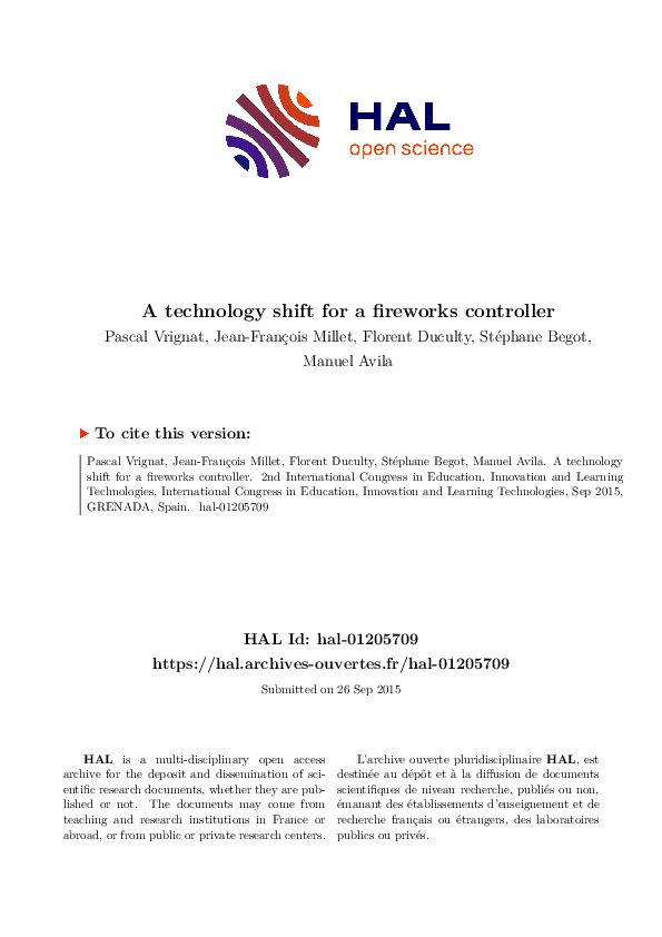 (PDF) A technology shift for a fireworks controller