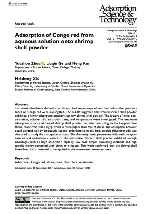 (PDF) Adsorption of Congo red from aqueous solution onto calcium-rich fly ash