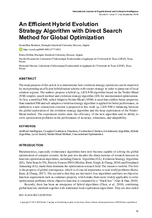 (PDF) An Efficient Hybrid Evolution Strategy Algorithm with Direct ...