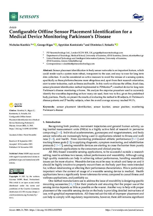 (PDF) Configurable Offline Sensor Placement Identification for a ...