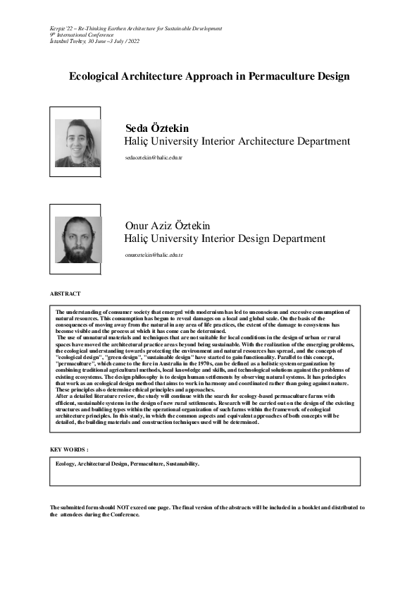 (PDF) Ecological Architecture Approach in Permaculture Design