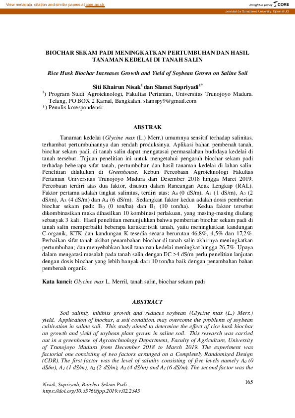 (PDF) Biochar Sekam Padi Meningkatkan Pertumbuhan Dan Hasil Tanaman ...