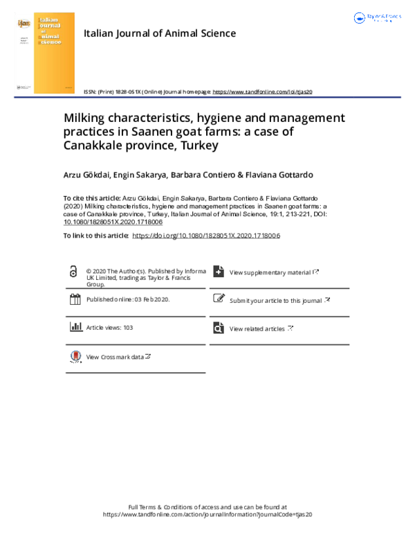 (PDF) Milking characteristics, hygiene and management practices in ...