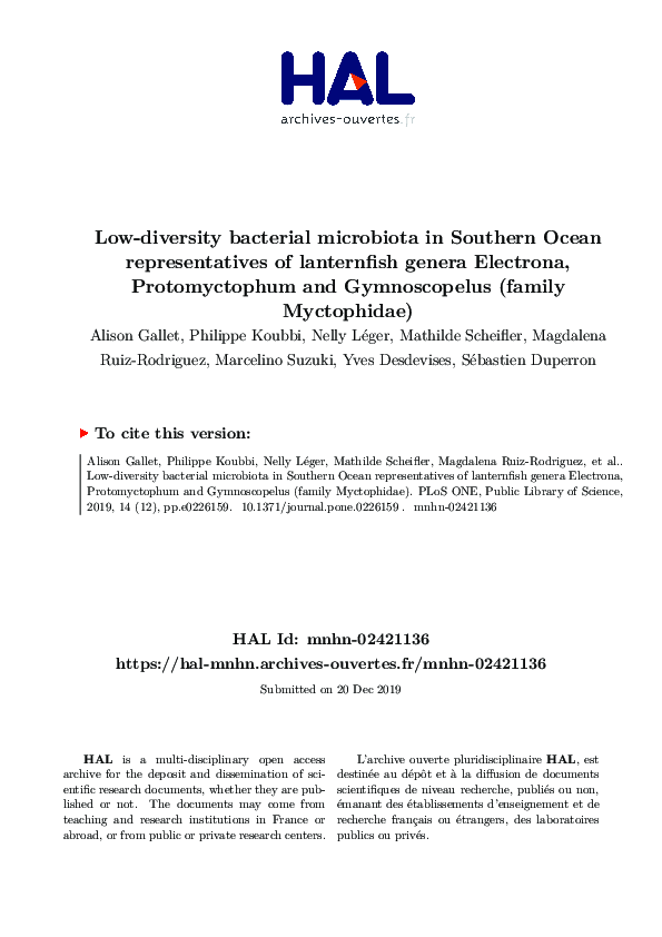(PDF) Low-diversity bacterial microbiota in Southern Ocean ...
