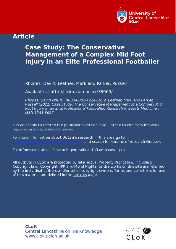 (PDF) Case Study: The Conservative Management of a Complex Mid Foot ...
