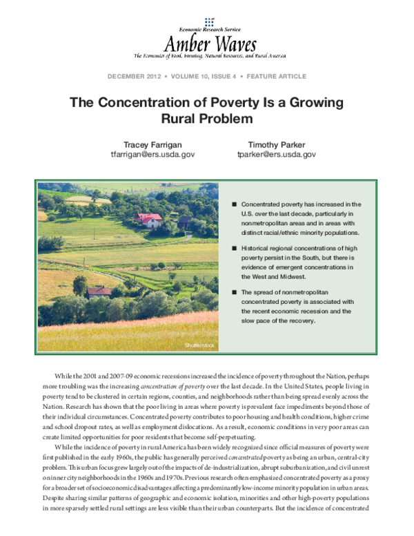 (PDF) The Concentration of Poverty Is a Growing Rural Problem | Tracey ...