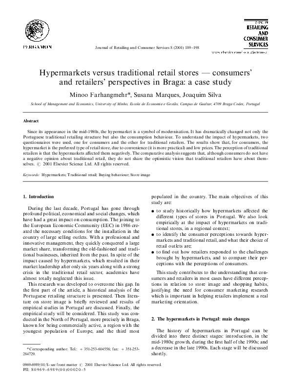 (PDF) Hypermarkets versus traditional retail stores — consumers’ and ...