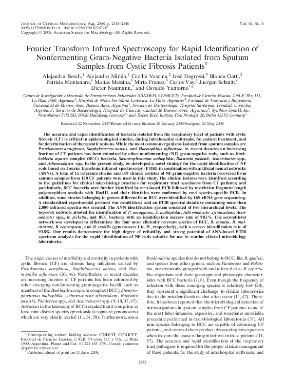 (PDF) Fourier Transform Infrared Spectroscopy for Rapid Identification ...