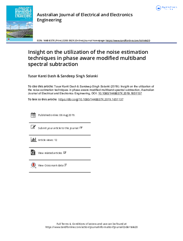 (PDF) Insight on the utilization of the noise estimation techniques in phase aware modified ...