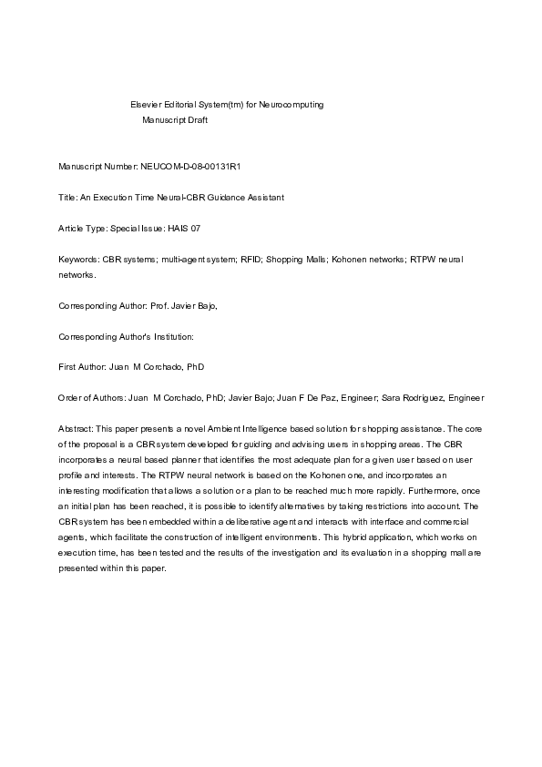 (PDF) An execution time neural-CBR guidance assistant