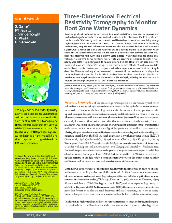 (PDF) Three-dimensional Electrical Resistivity Tomography to control ...