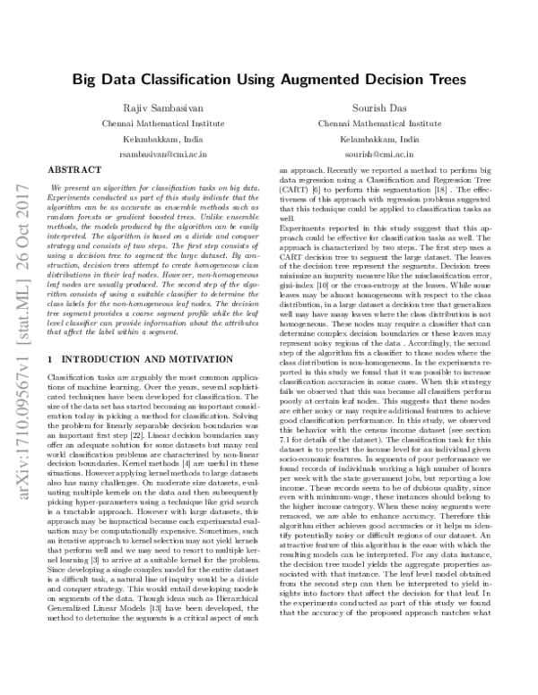 (PDF) Big Data Classification Using Augmented Decision Trees