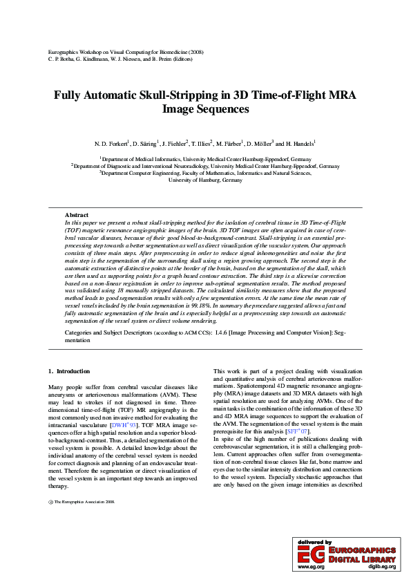 (PDF) Fully Automatic Skull-Stripping in 3D Time-of-Flight MRA Image Sequences