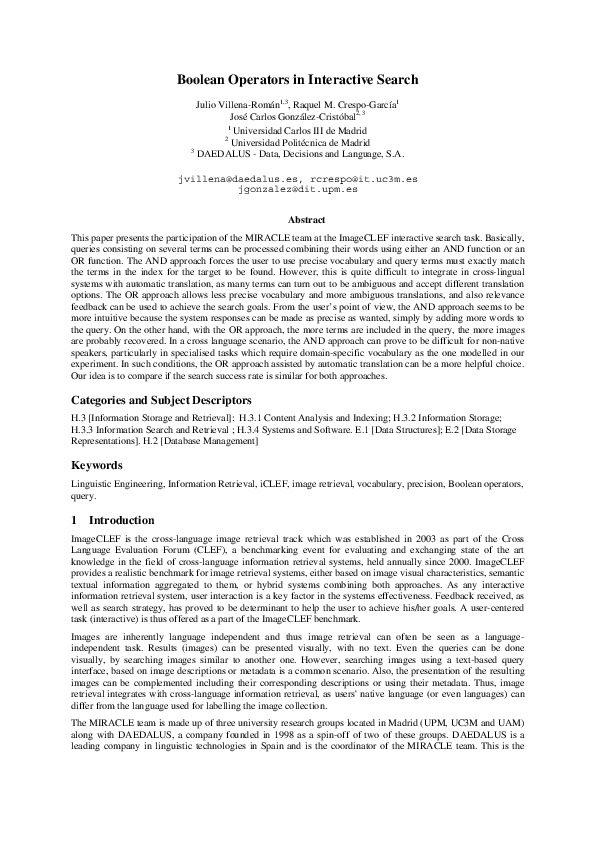 Pdf Comparing Boolean Andor Approaches In Interactive Search 0479
