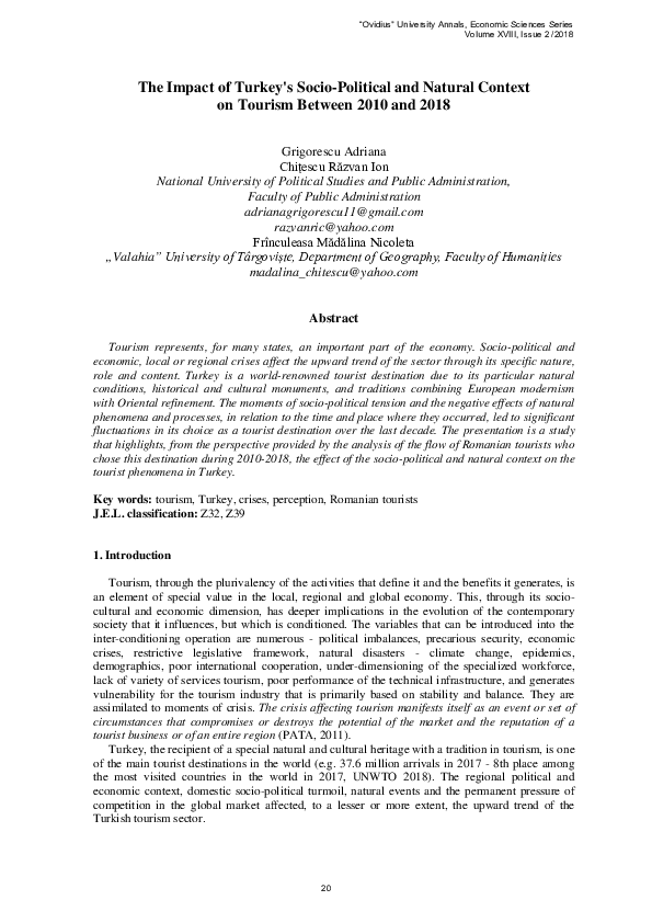 (PDF) The Impact of Turkey's Socio-Political and Natural Context on ...