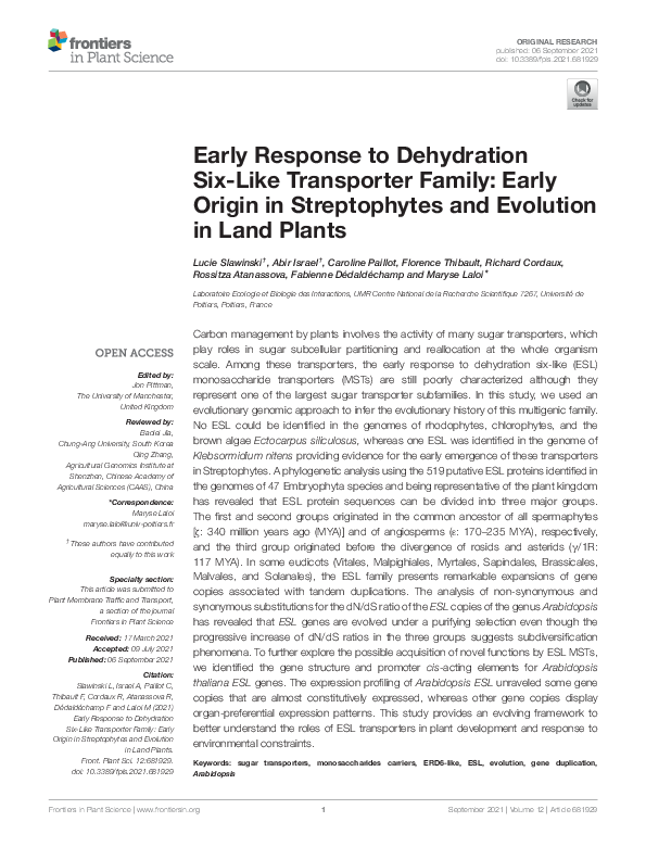 (PDF) Early Response to Dehydration Six-Like Transporter Family: Early ...