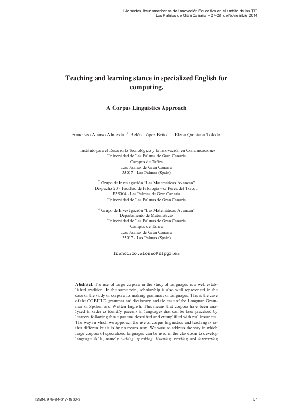 (PDF) Teaching and learning stance in specialized English for computing ...