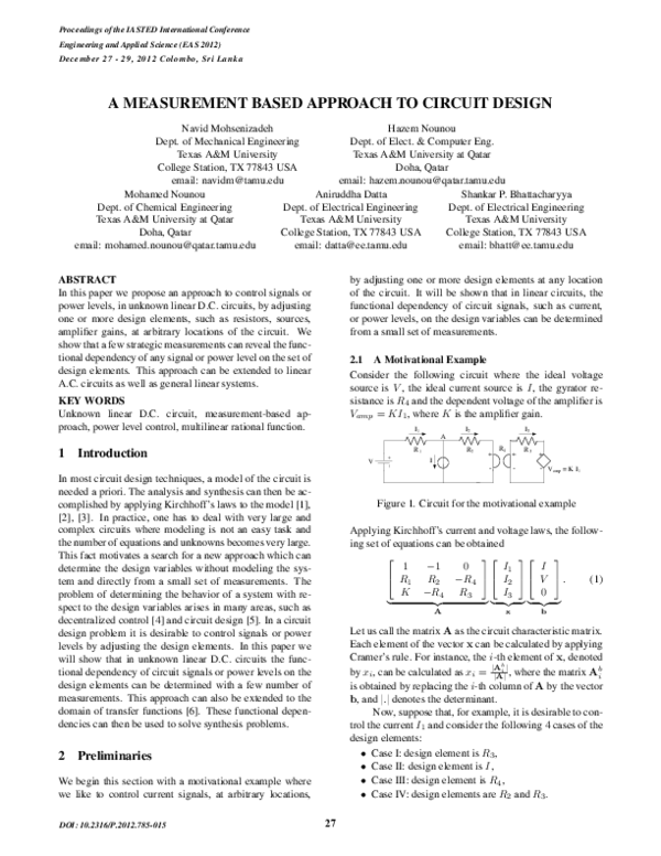 (PDF) A measurement based approach to circuit design
