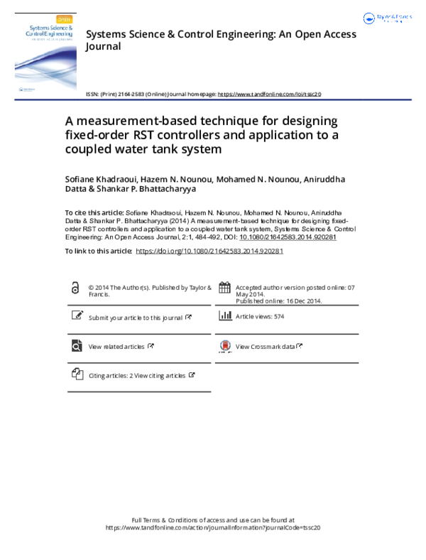 (PDF) A measurement-based technique for designing fixed-order RST ...