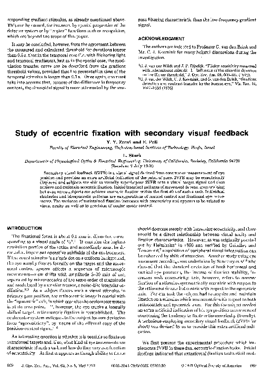 (PDF) Study of eccentric fixation with secondary visual feedback
