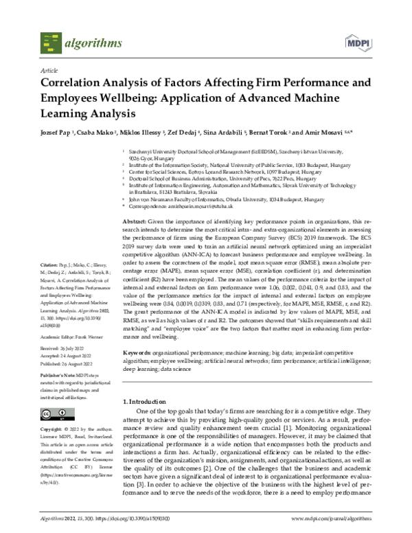 Pdf Correlation Analysis Of Factors Affecting Firm Performance And