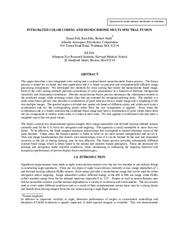 (PDF) Integrated Color Coding and Monochrome Multi-Spectral Fusion
