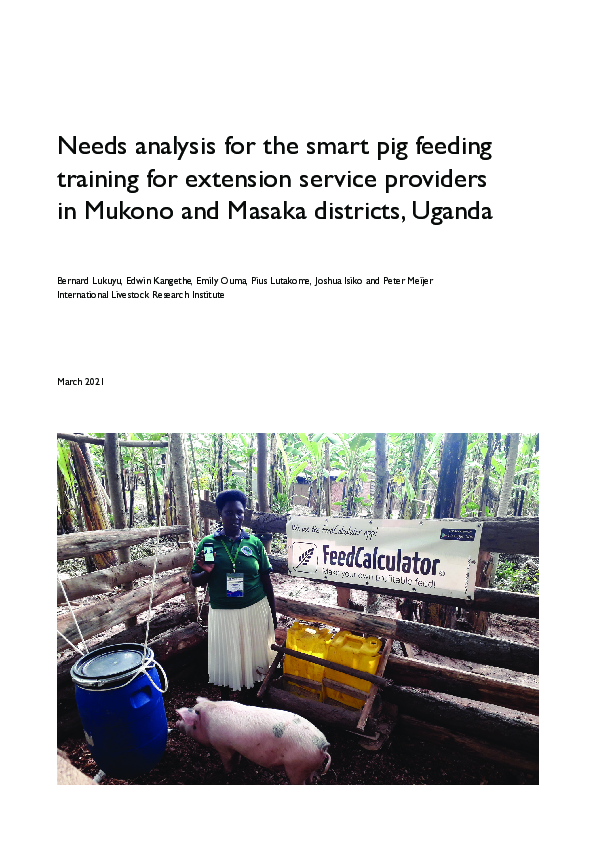 (PDF) Needs Analysis for the Smart Pig Feeding Training for Extension ...