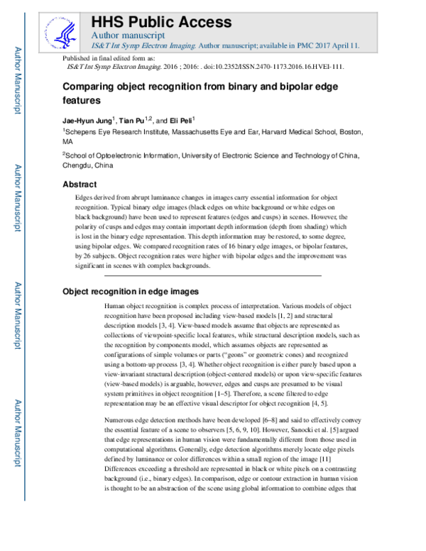 (PDF) Comparing object recognition from binary and bipolar edge images ...
