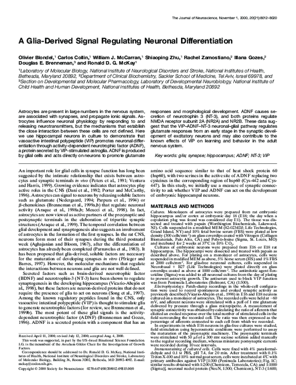 (PDF) A Glia-Derived Signal Regulating Neuronal Differentiation ...