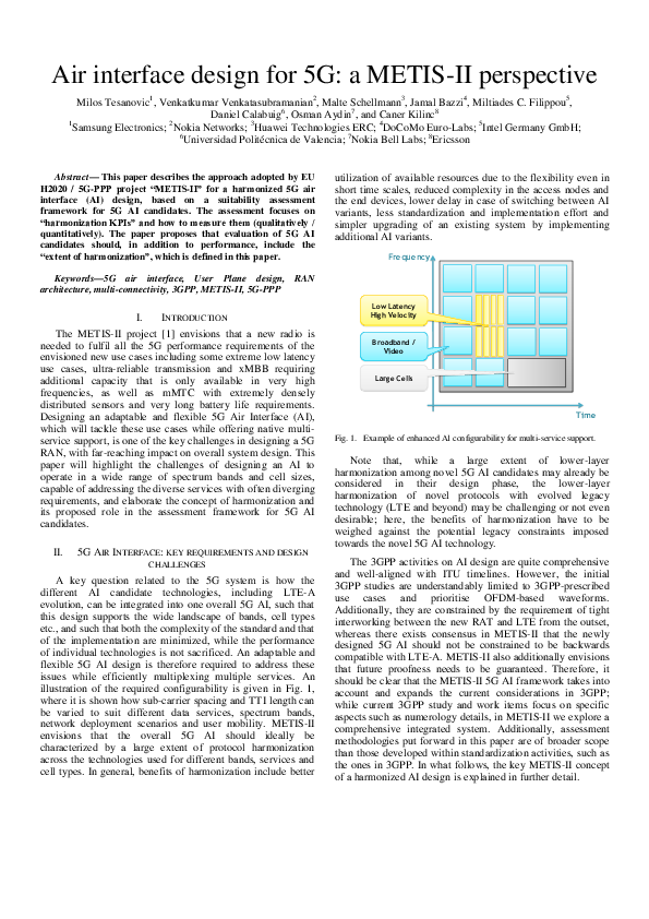 (PDF) Air interface design for 5 G : a METIS-II perspective