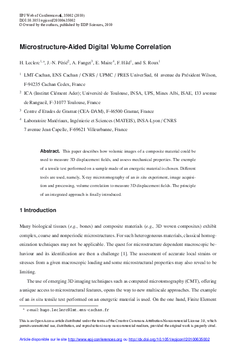 (PDF) Microstructure-Aided Digital Volume Correlation